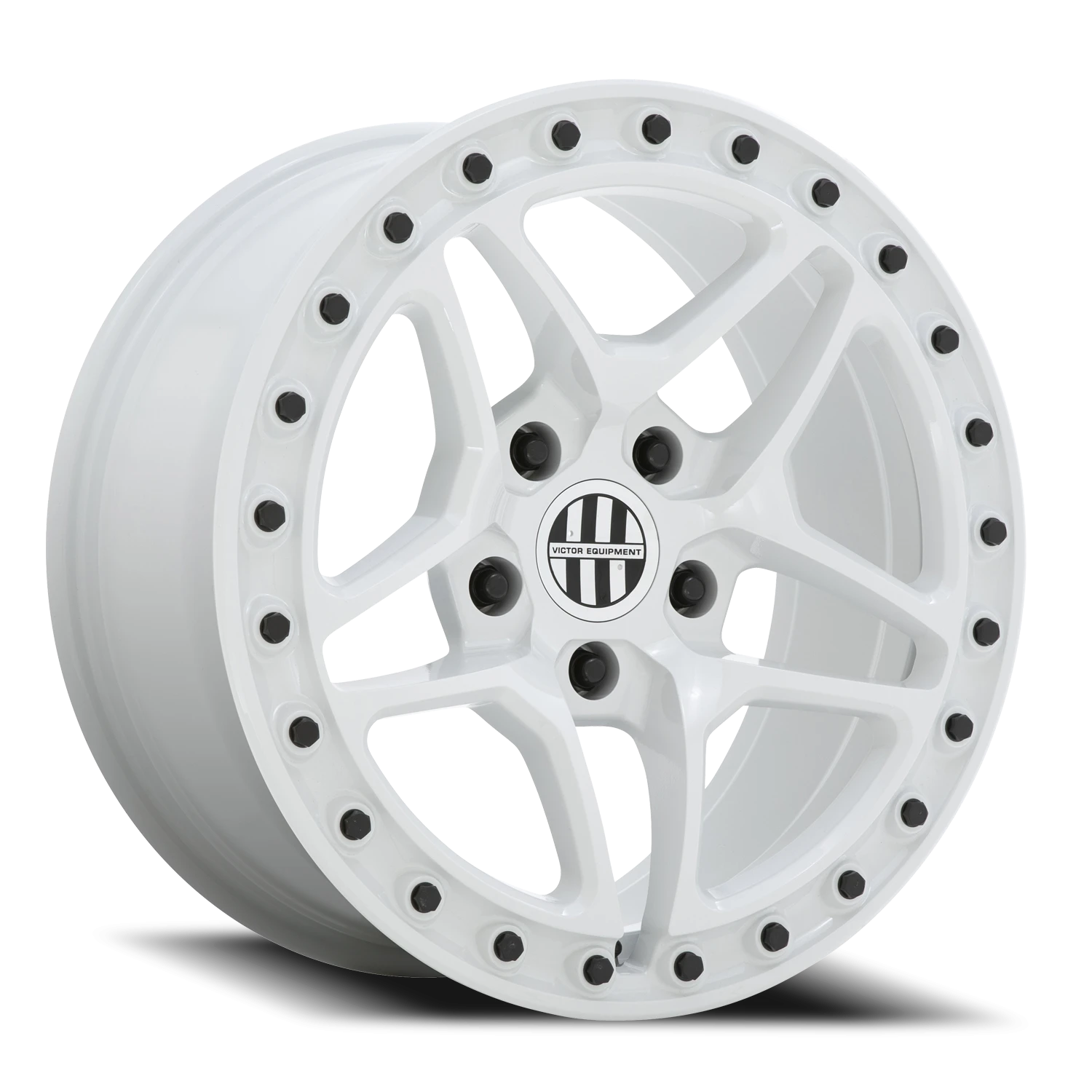 Victor Equipment Berg WH 17x8 +10 5x130mm 71.6mm Gloss White Black Bol