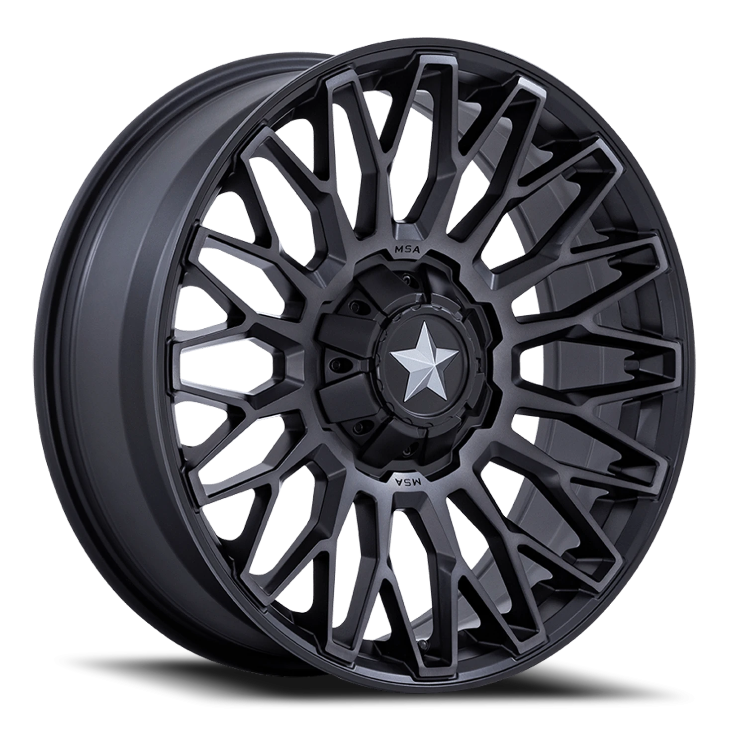MSA Clubber M50 DT 20x7 +0 5x114.3mm 72.56mm Matte Black Double Dark T