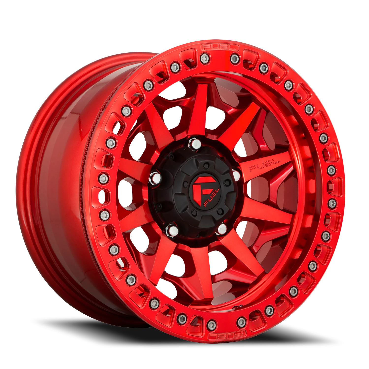 Fuel Covert Beadlock Wheel/Rim 17x9" 5x127mm 71.5mm CB -15mm Candy Red ...
