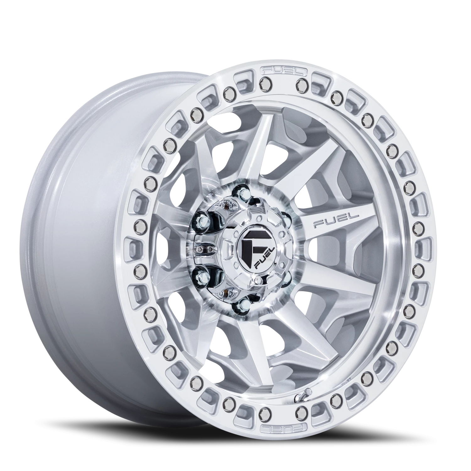 Fuel Covert D883 18x9 +20 6x139.7mm 106.1mm Silver Machined Face