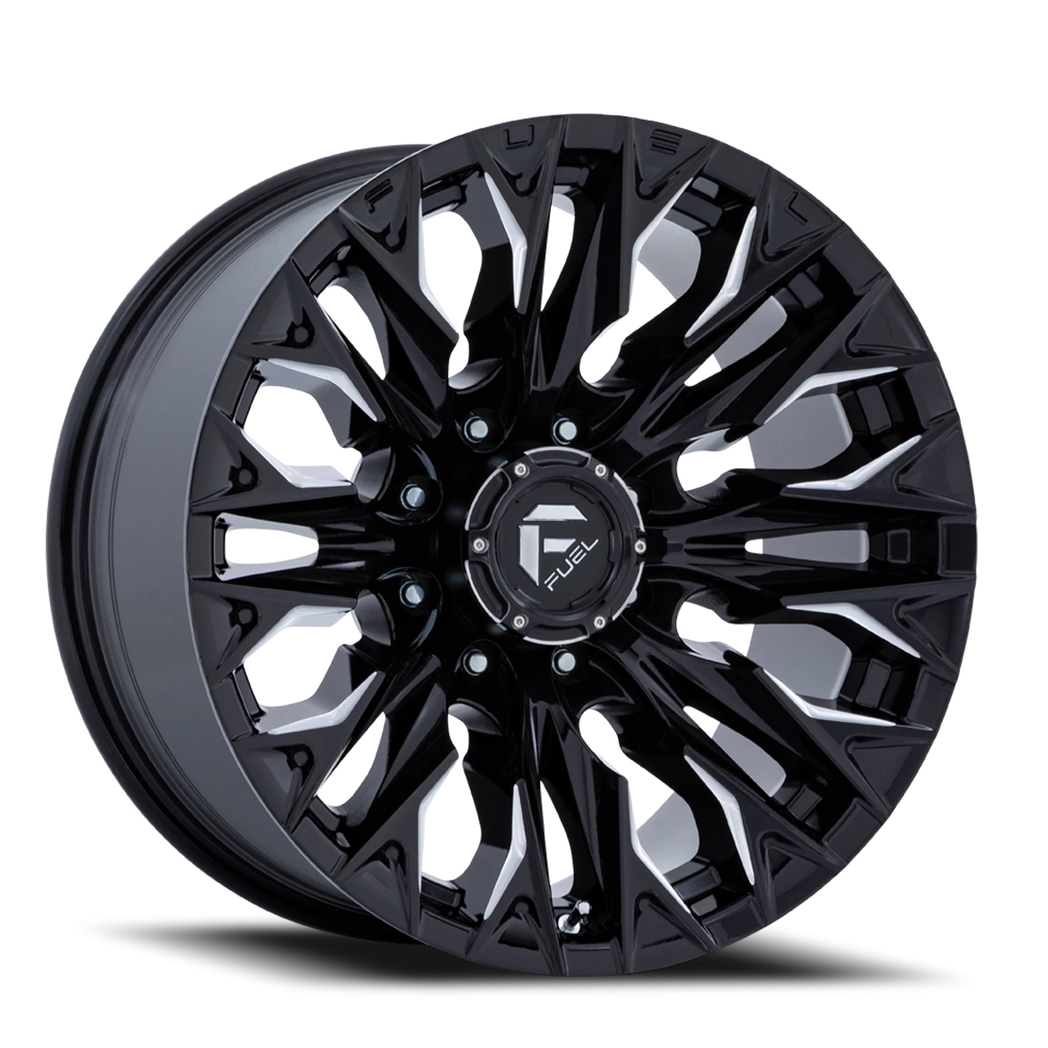 Fuel Flame 8 D803 20x10 -18 8x170mm 125.1mm Gloss Black Milled