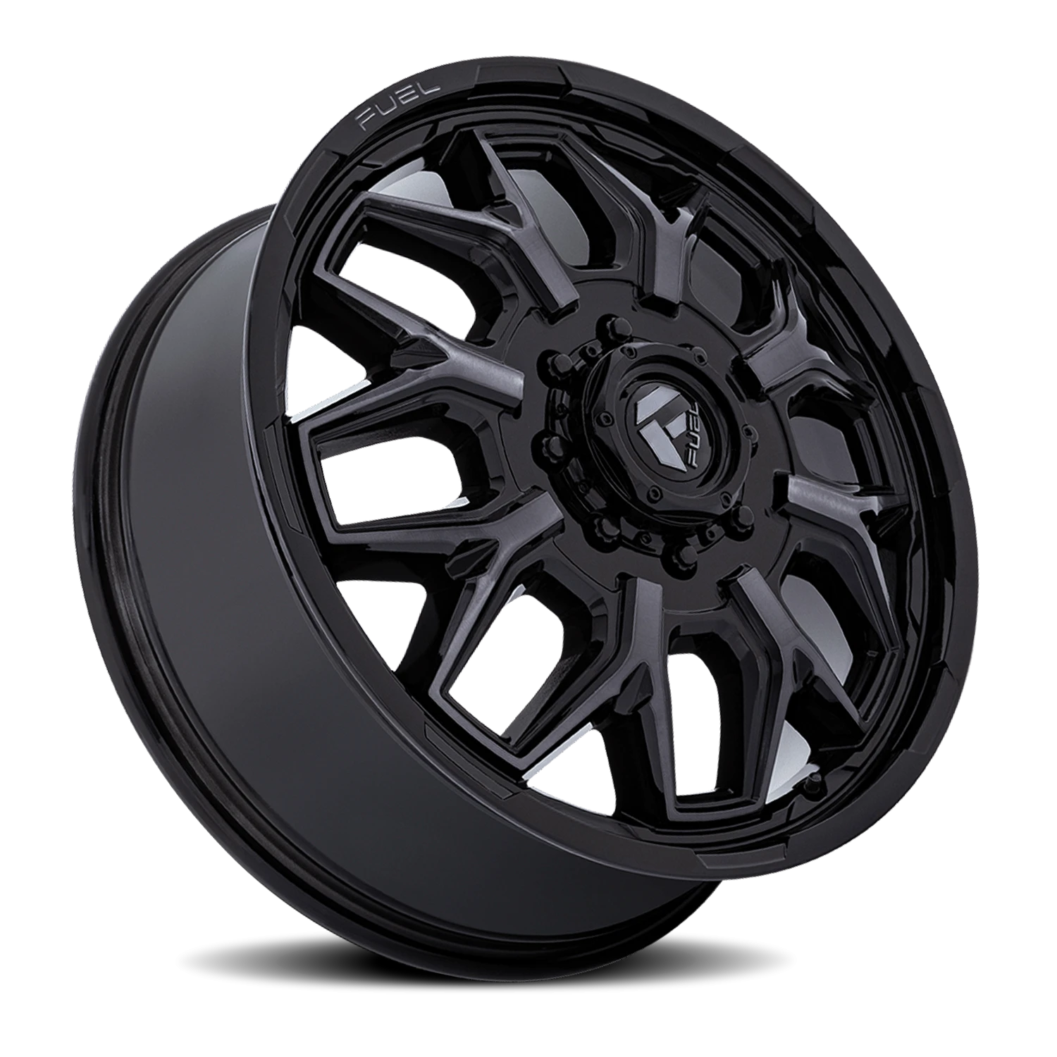 Fuel Flux Dually D875 22x8.25 +104 8x210mm 154.3mm Gloss Black Double