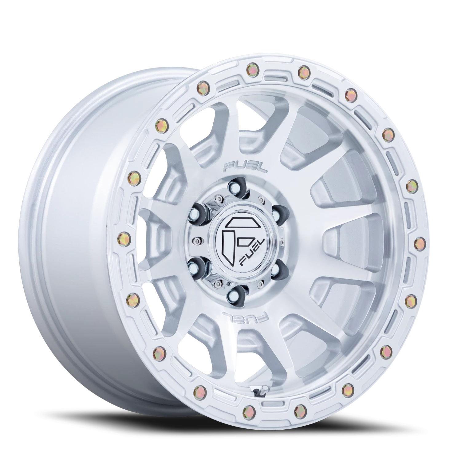Fuel Fortress FC884SD 18x9 +1 6x135mm 87.1mm Gloss Silver Machined Fac