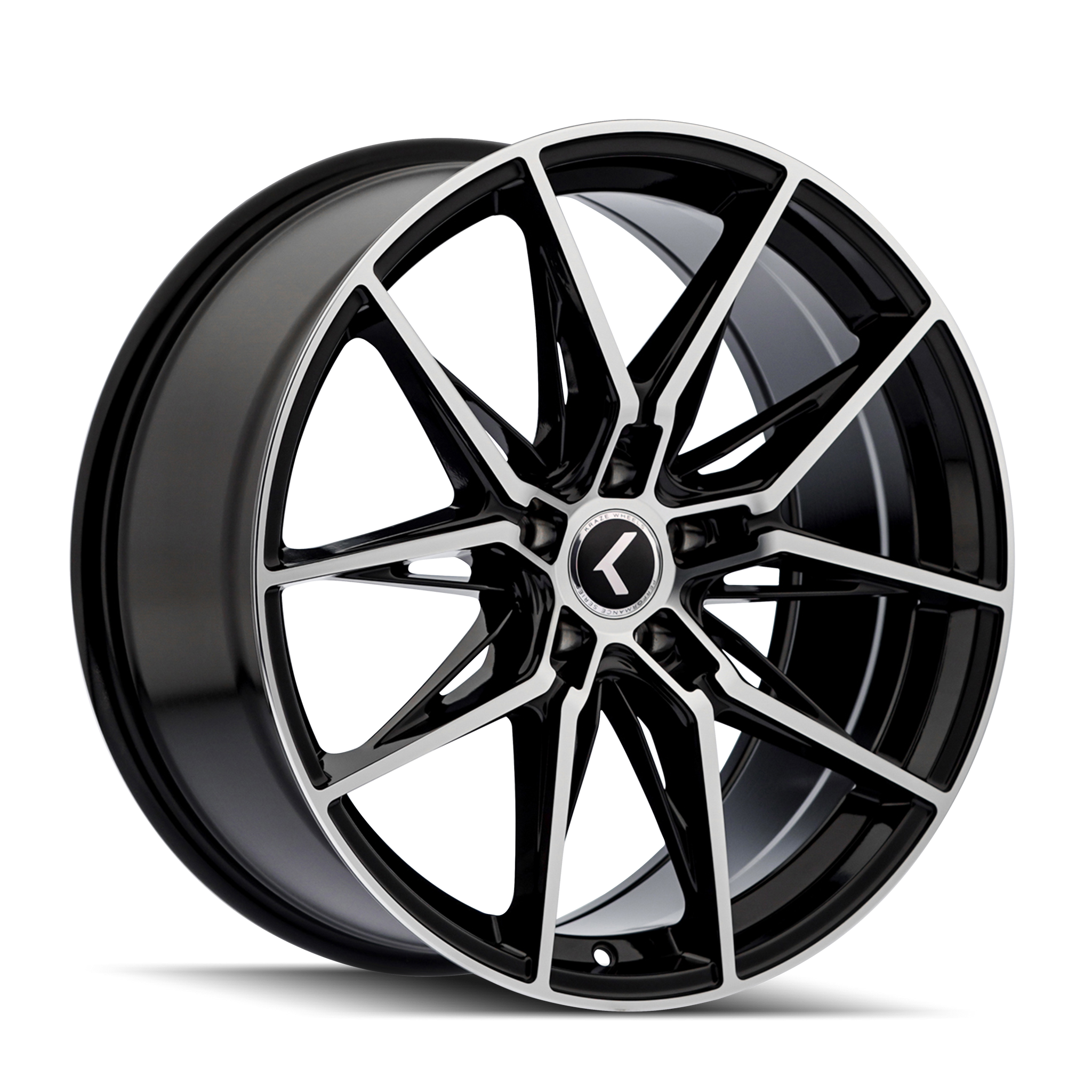 Kraze Evolve KR196 Gloss Black/Machined Face 22x9 5x120 35mm 72.56mm
