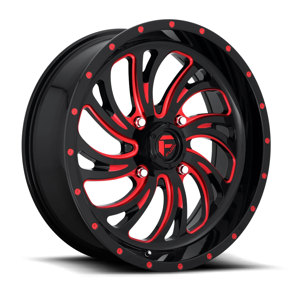 Fuel Kompressor UTV D642 20x7 +13 4x136mm 110.2mm Gloss Red Milled