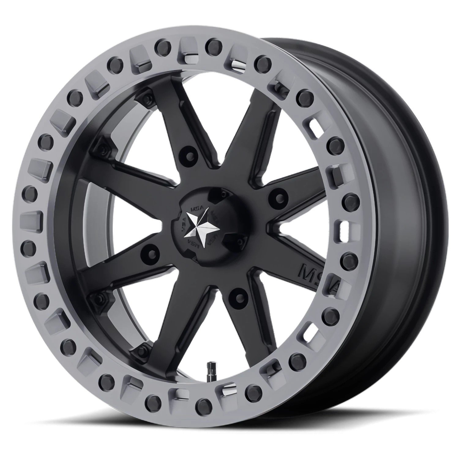 MSA Lok2 M31 16x7 +0 4x137mm 112mm Satin Black Matte Gray Ring