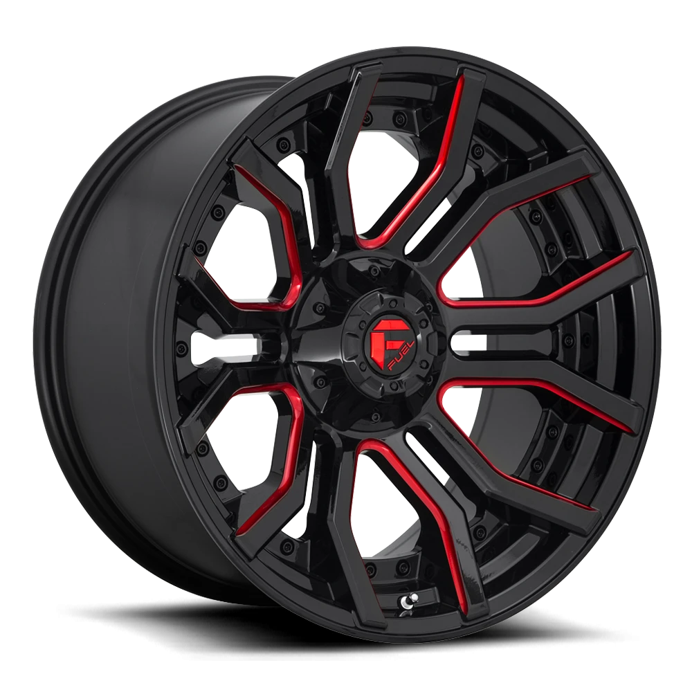 Fuel Rage D712 20x9 +1 6x135/6x139.7mm 106.1mm Gloss Black Red Tinted