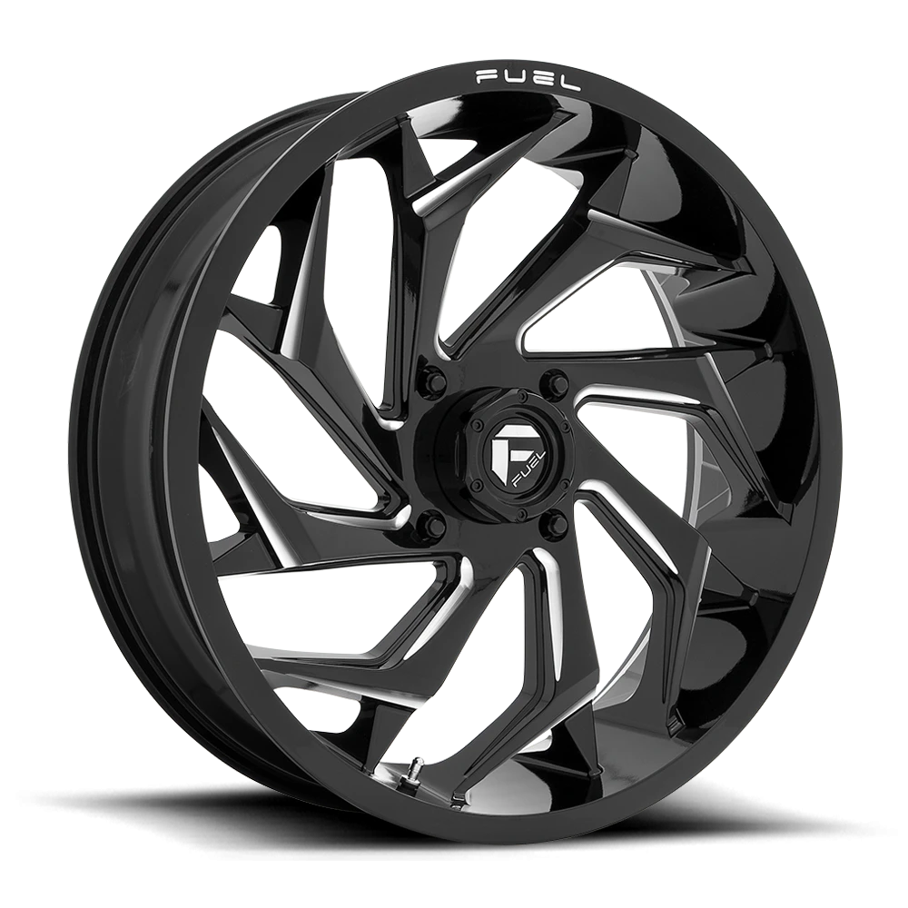 Fuel Reaction UTV D753 22x7 +0 4x156mm 132mm Gloss Black Milled