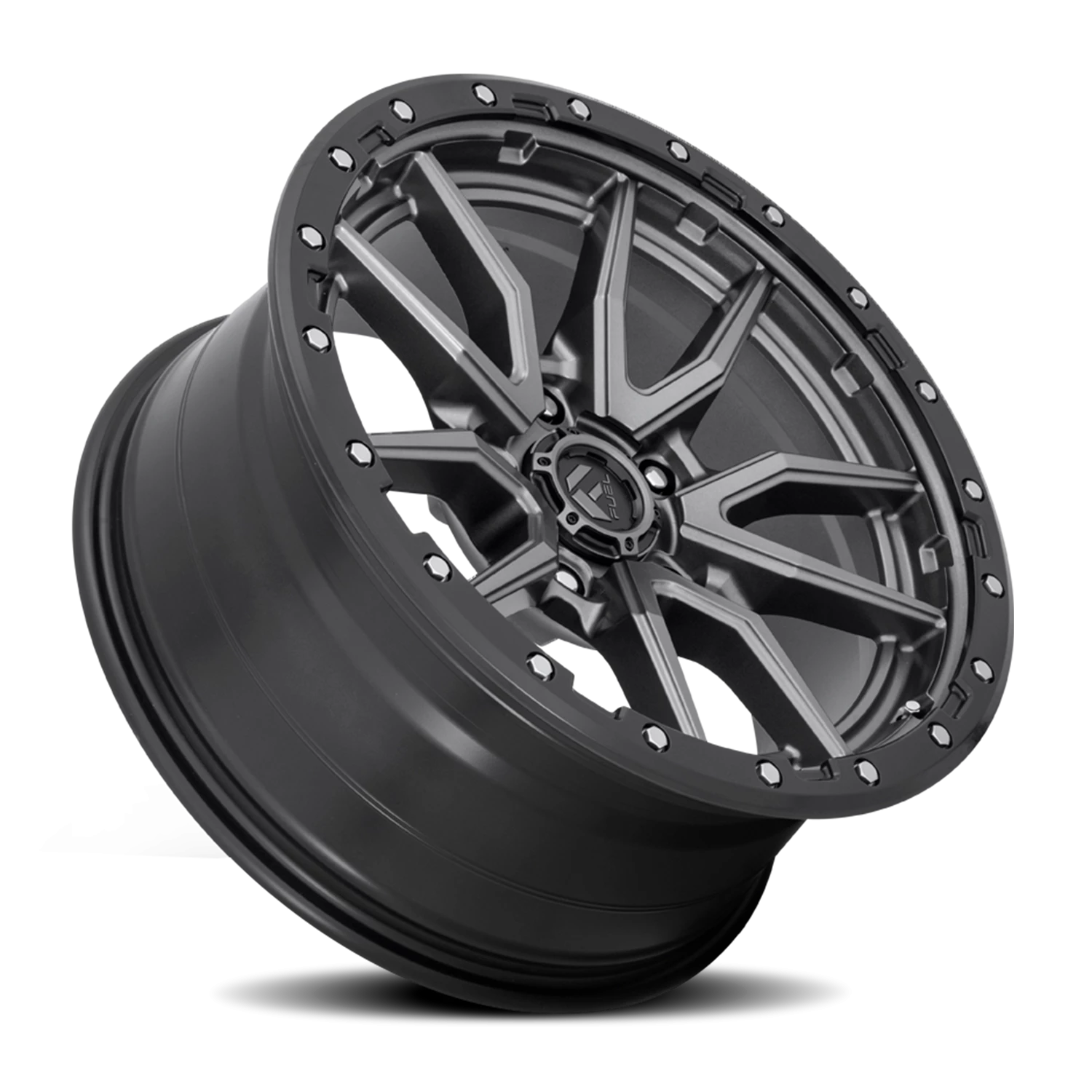 Fuel Rebel D680 20x9 +1 5x127mm 71.5mm Matte Gunmetal Black Bead Ring