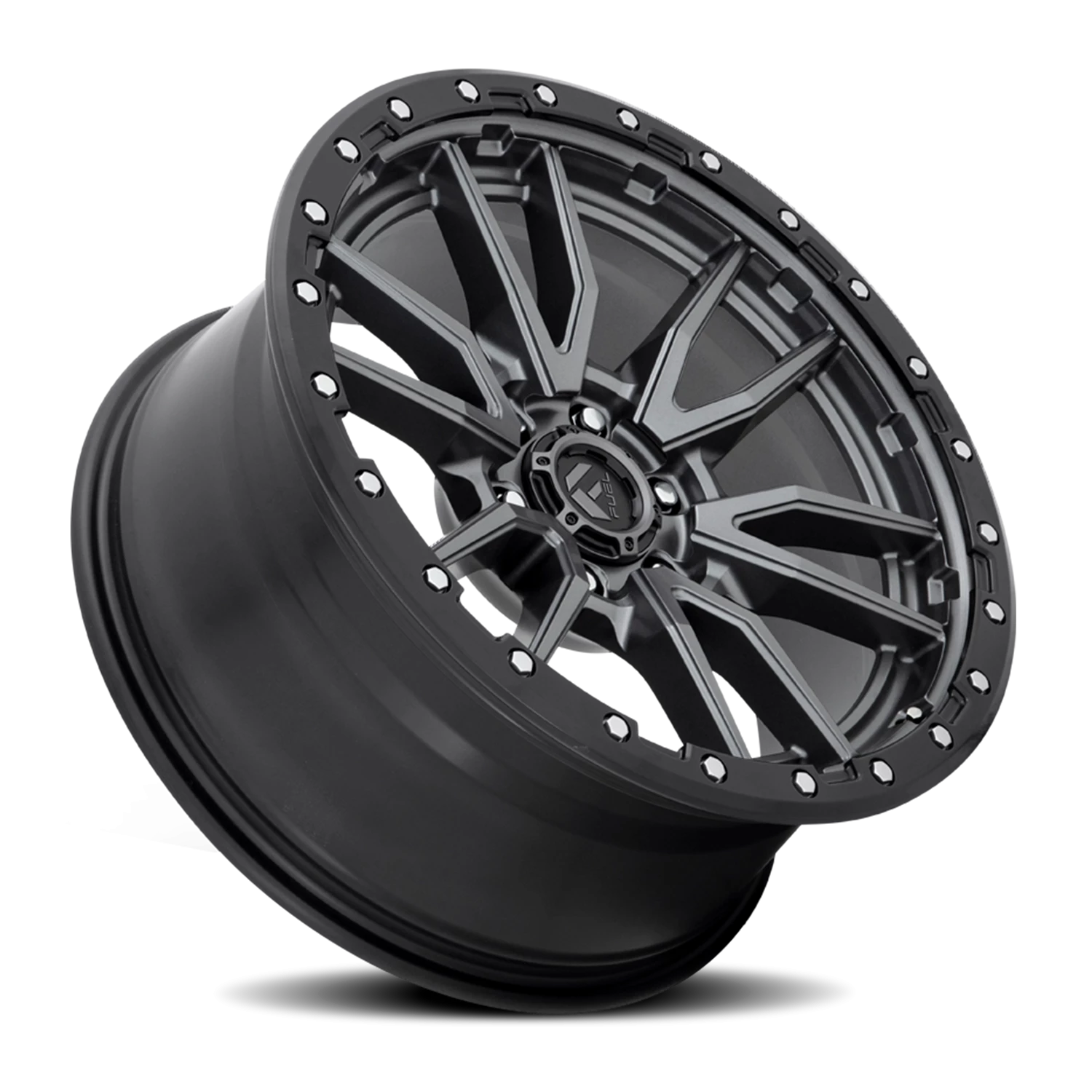 Fuel Rebel D680 20x10 -18 6x135mm 87.1mm Matte Gunmetal Black Bead Rin