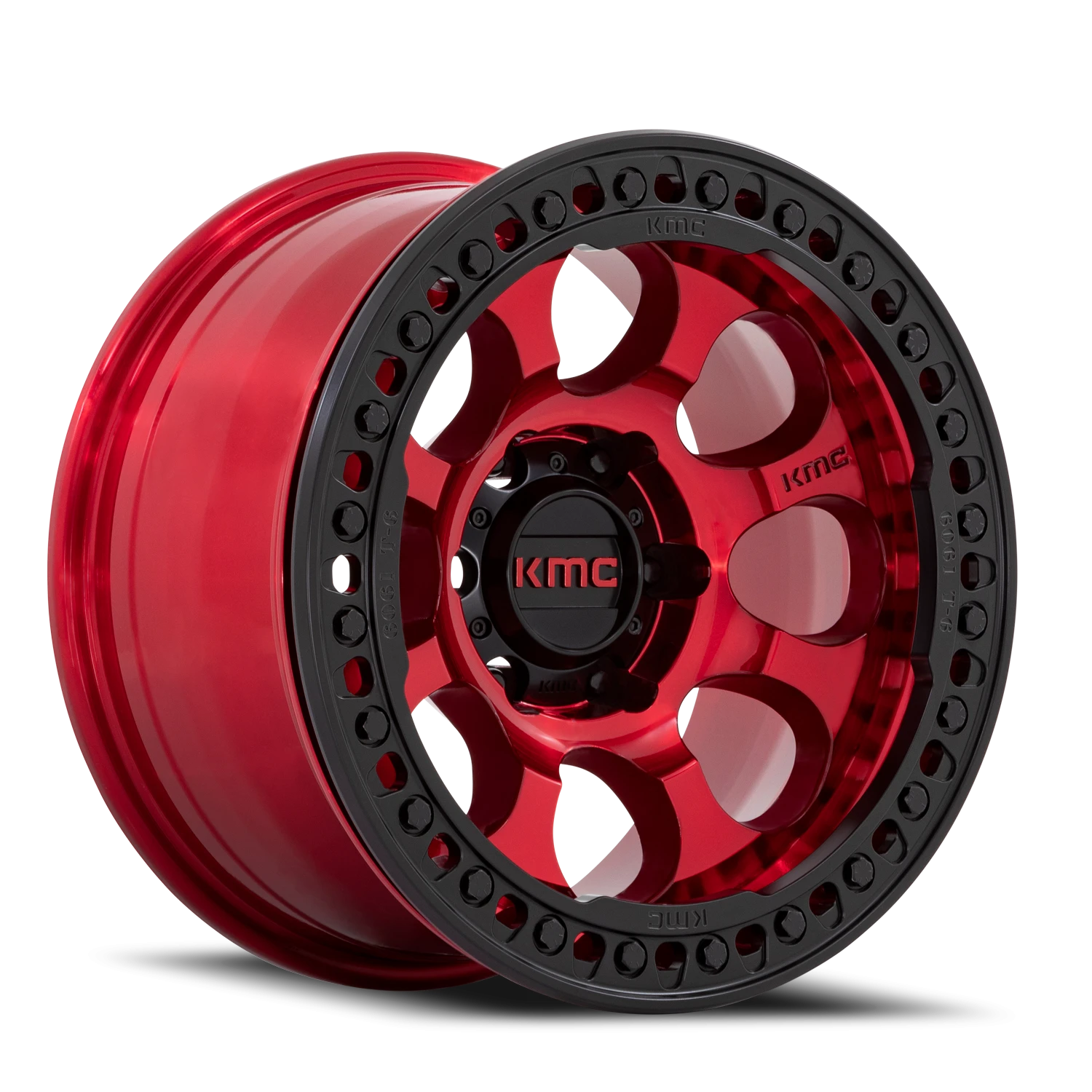 KMC Riot Beadlock KM237 RD 17x9 -38 5x127mm 71.5mm Candy Red Satin Bla