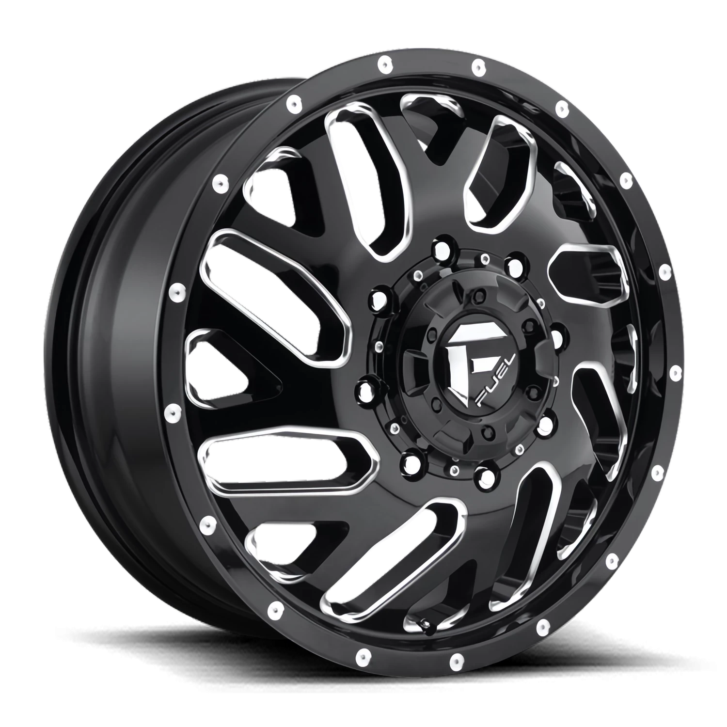 Fuel Triton Dually D581 20x8.25 +105 8x210mm 154.3mm Gloss Black Mille