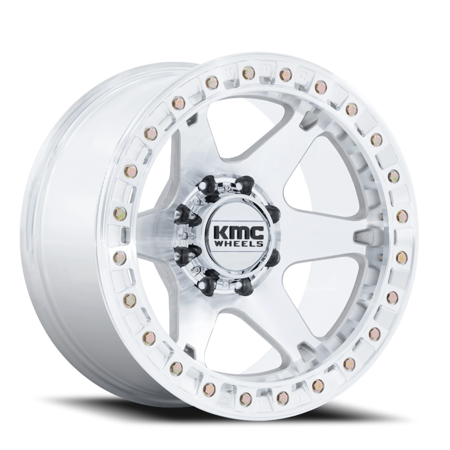 KMC VI Beadlock KM238 MS 17x9 -38 6x139.7mm 108mm Machined Silver