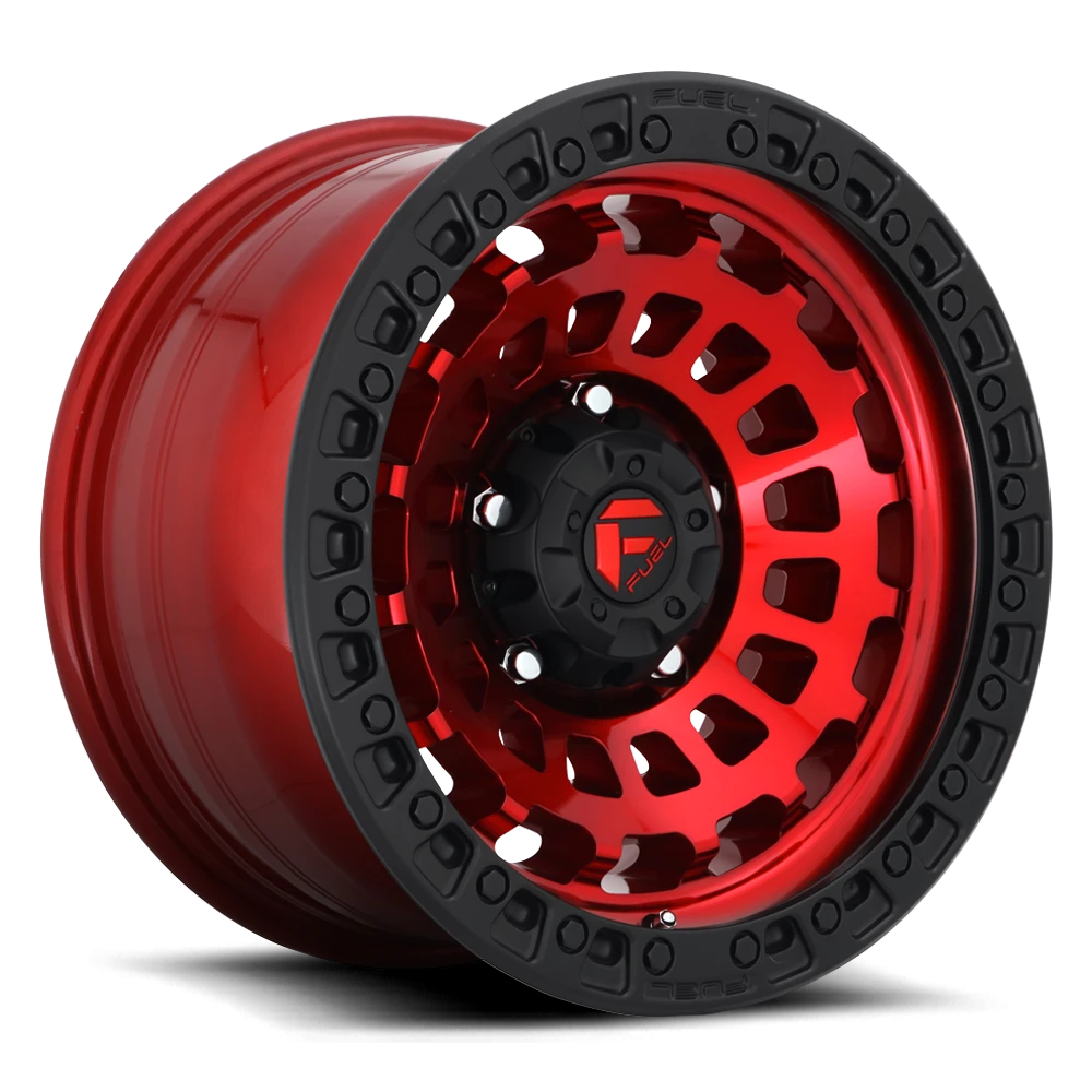 Fuel Zephyr D632 17x9 +1 5x127mm 71.6mm Candy Red Matte Black Ring